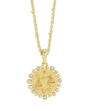 ANABEL ARAM Pave Zodiac Pendant Necklace - Libra