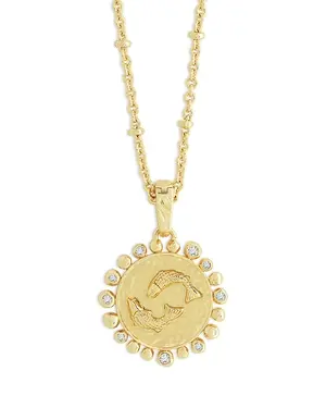 ANABEL ARAM Pave Zodiac Pendant Necklace - Pisces