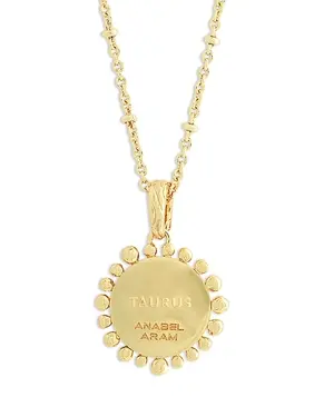 ANABEL ARAM Pave Zodiac Pendant Necklace - Taurus