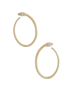 ANABEL ARAM Crystal Serpent Hoop Earrings - Gold