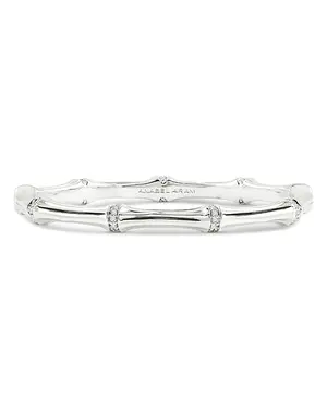 ANABEL ARAM Pave Bamboo Bangle In Sterling - Silver