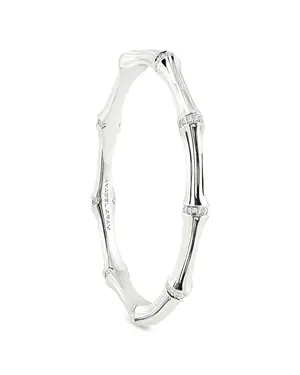 ANABEL ARAM Pave Bamboo Bangle In Sterling