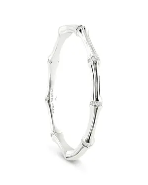 ANABEL ARAM Pave Bamboo Bangle In Sterling