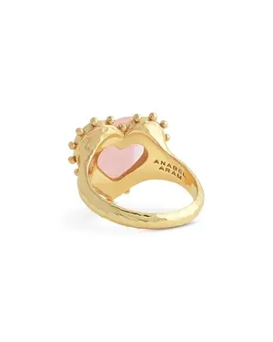 ANABEL ARAM Rose Quartz Heart Ring