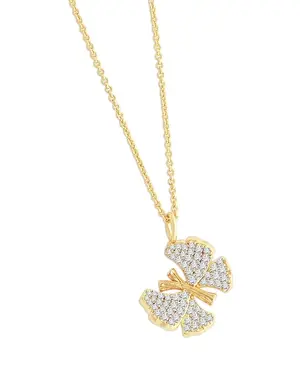 ANABEL ARAM Pave Butterfly Pendant Necklace - Gold