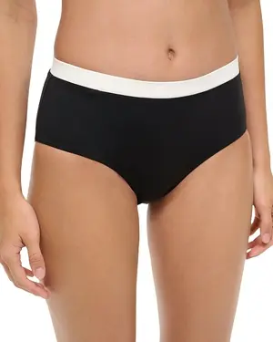 Staud Devon High-rise Bikini Bottom - Black/white