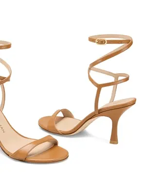 STUART WEITZMAN Nudist Wrap 85 High Heel Sandals - Machiato