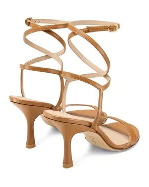STUART WEITZMAN Nudist Wrap 85 High Heel Sandals - Machiato