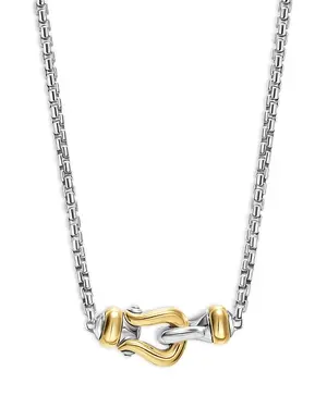 David Yurman Petite Buckle Necklace - Gold/silver