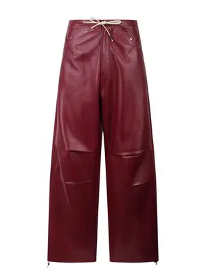 DARKPARK Leather Drawstring Trousers - Red