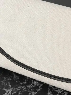 HUNTING SEASON Opera Leather-trimmed Canvas Clutch