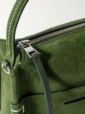 JW Anderson Loafer Suede Shoulder Bag - Green