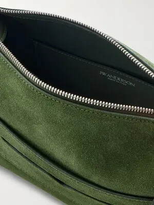 JW Anderson Loafer Suede Shoulder Bag - Green