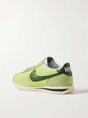 Nike Cortez Leather And Suede-trimmed Mesh Sneakers - Yellow
