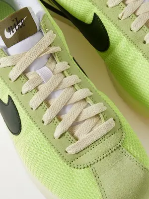 Nike Cortez Leather And Suede-trimmed Mesh Sneakers - Yellow
