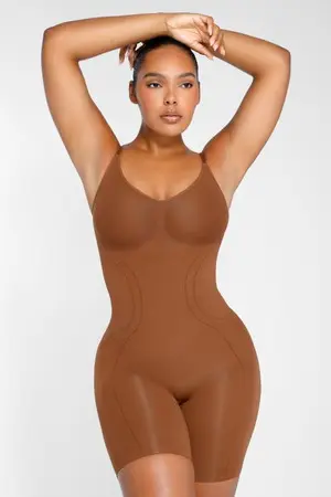 SHAPELLX Seamless Smoothing Bodysuit - Chocolate Brown