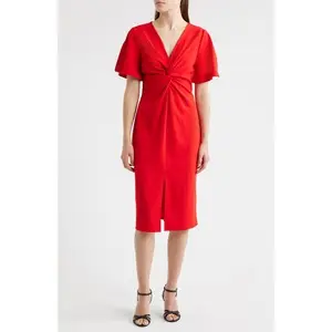 FRIENDS LIKE THESE Twist Front Midi Dress