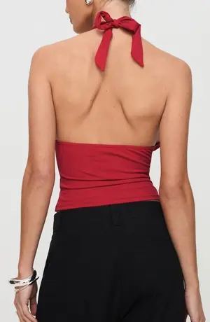 Princess Polly Whimsy Halter Top - Red