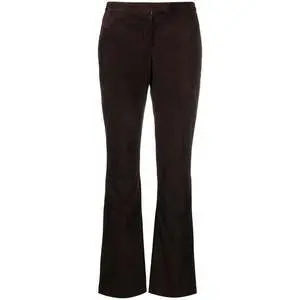 Theory Flared Lambskin Leather Pants - Brown