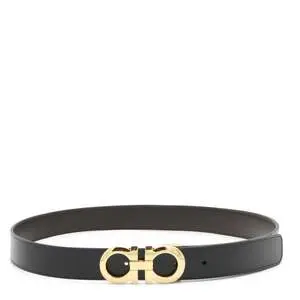 FERRAGAMO Salvatore Ferragamo Gancini Reversible Belt Nero/hickory