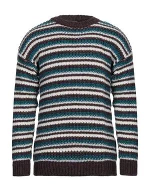 TAKESHY KUROSAWA Striped Heavy Knit Crewneck Sweater