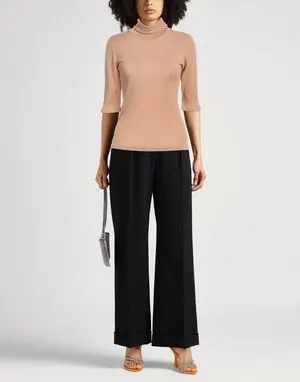 CARACTÈRE Wool Blend Turtleneck 3/4 Sleeve Top