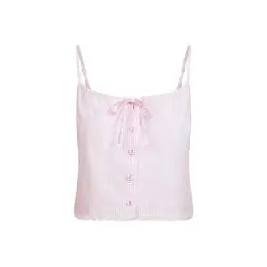 SKIMS Cotton Poplin Sleep Cami - Cherry Blossom Stripe