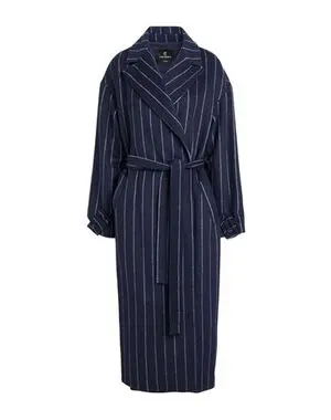 CRISTINAEFFE Felted Striped Belted Coat - Blue