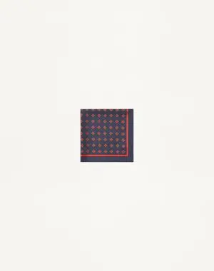 Valentino Garavani Opticool Silk Scarf - Navy/ Red