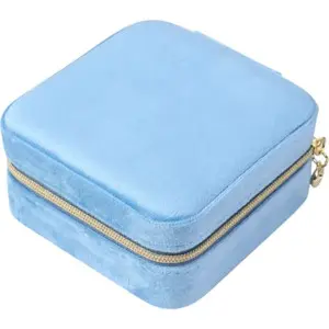 EMMA RAE Velvet Square Jewelry Case - Blue