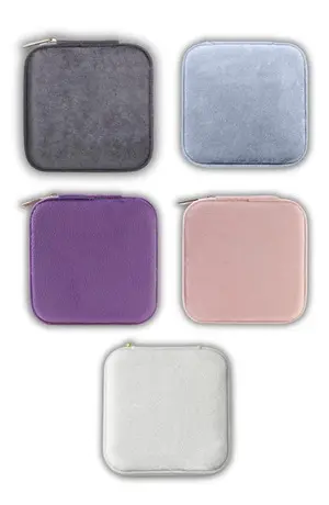 EMMA RAE Velvet Square Jewelry Case - Grey
