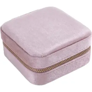EMMA RAE Velvet Square Jewelry Case - Pink