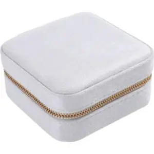 EMMA RAE Velvet Square Jewelry Case - White