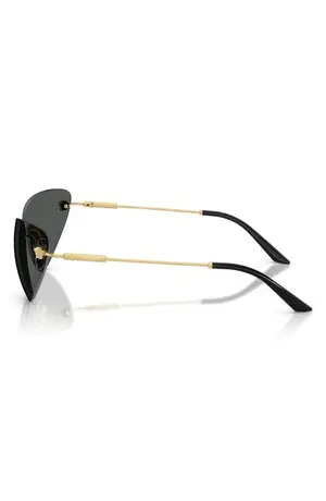 Versace 64mm Oversized Rimless Cat Eye Sunglasses - Gold/ Dark Grey