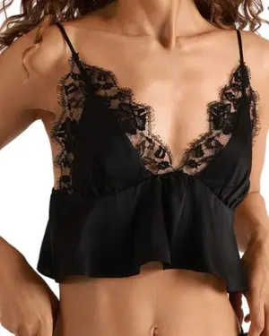 Kiki De Montparnasse Orchid Cropped Cami - Black