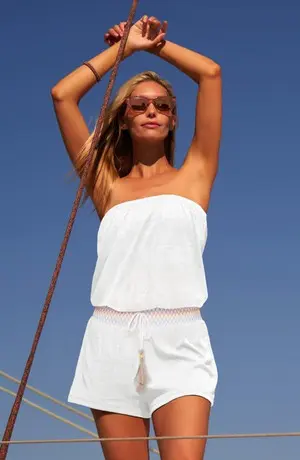 SOLUNA Sunset Cover-up Romper - White