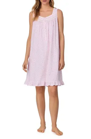 Eileen West Cotton Lawn Nightgown - Pink Print