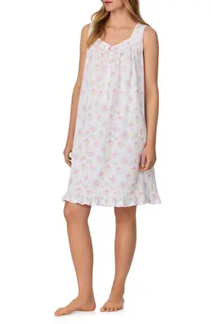 Eileen West Cotton Lawn Nightgown - White Multi