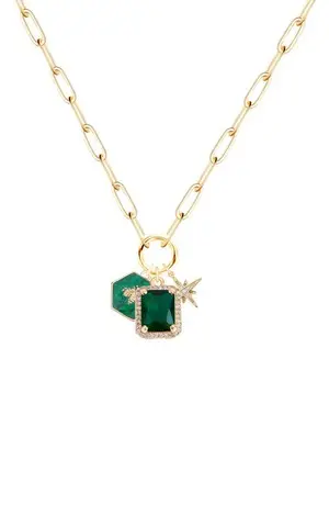EMMA RAE Everlink Charm Necklace - Green