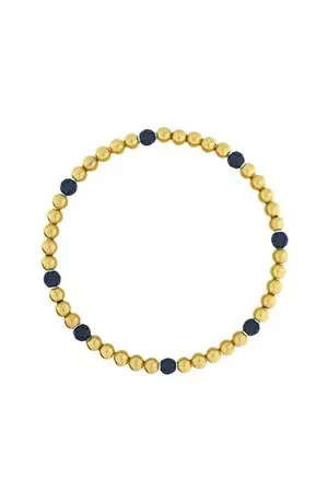 EMMA RAE 14k Gold Filled Gemstone Beaded Bracelet - Black