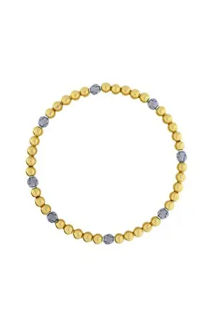 EMMA RAE 14k Gold Filled Gemstone Beaded Bracelet - Grey