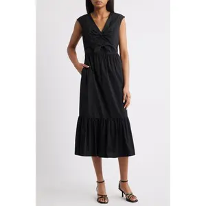 Anne Klein Bow Front Midi Dress - Anne Black