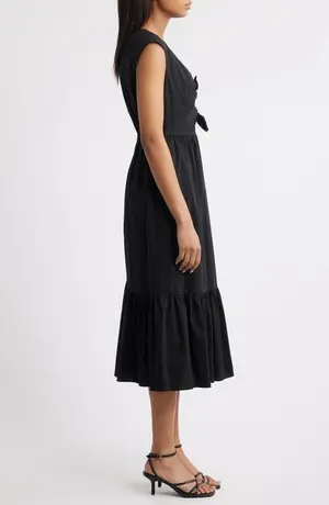 Anne Klein Bow Front Midi Dress - Anne Black