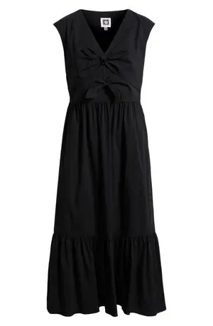 Anne Klein Bow Front Midi Dress - Anne Black