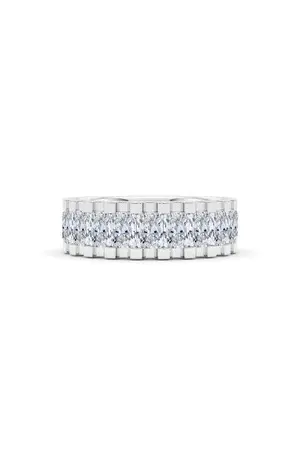 HAUTECARAT Radiant Cut Lab Grown Diamond Band Ring - 18k White Gold