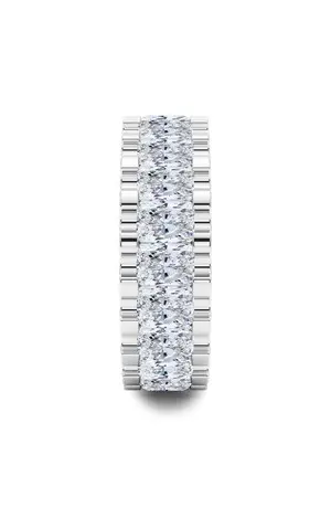 HAUTECARAT Radiant Cut Lab Grown Diamond Band Ring - 18k White Gold