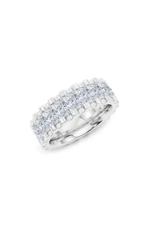 HAUTECARAT Radiant Cut Lab Grown Diamond Band Ring - 18k White Gold
