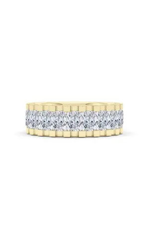 HAUTECARAT Radiant Cut Lab Grown Diamond Band Ring - 18k Yellow Gold