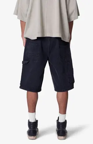 Mnml Baggy Zipper Denim Cargo Shorts