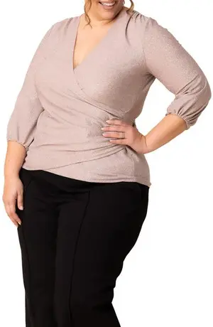 KIYONNA Celeste Faux Wrap Top - Prosecco